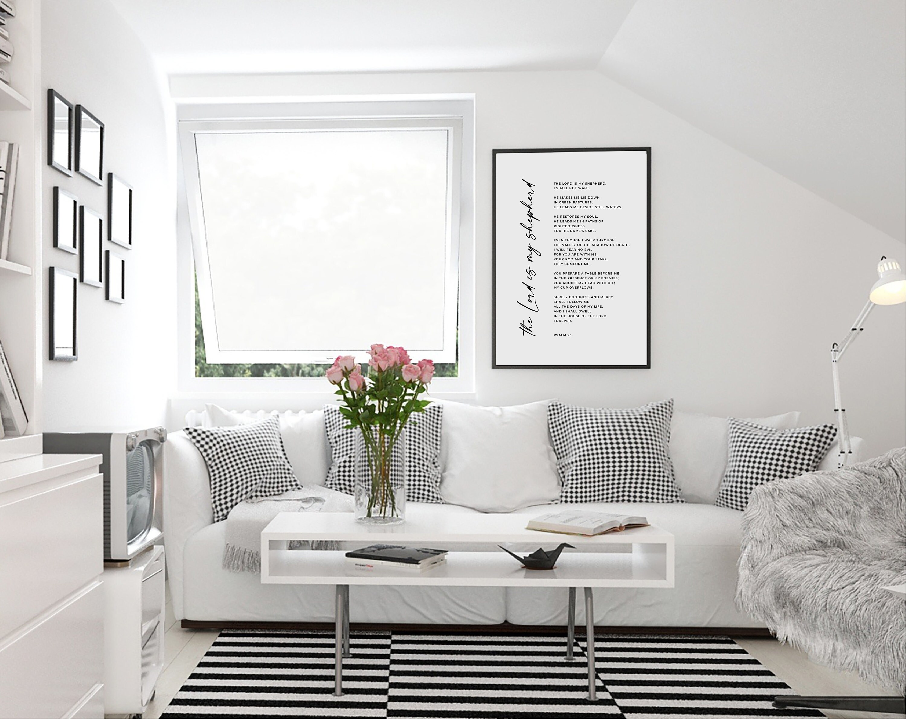 Psalm 23 Modern Bible Verse Wall Art the Lord is My Shepherd | Etsy