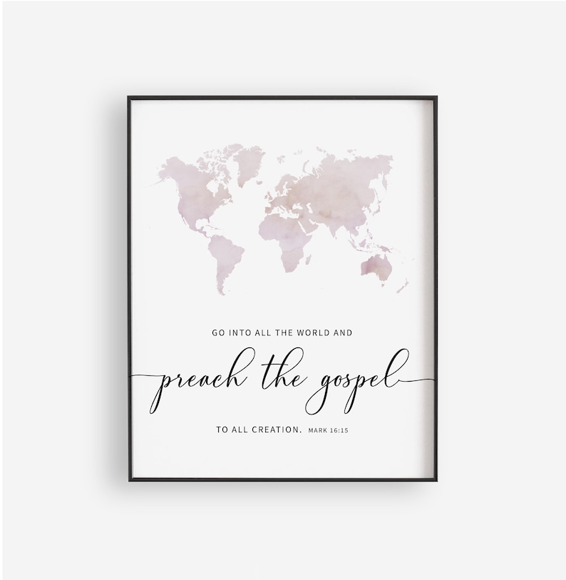Isaiah 6:8 Set of 3 World Map Wall Art Bible Verse Printable - Etsy