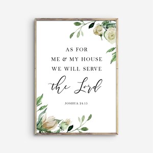 Joshua 24:15 We Willl Serve The Lord Bible Verse Wall Art | Etsy
