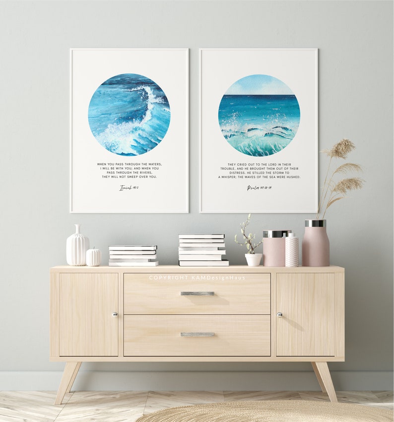 Isaiah 43:2 I Will Be With You Bible Verse Wall Art Printable | Etsy