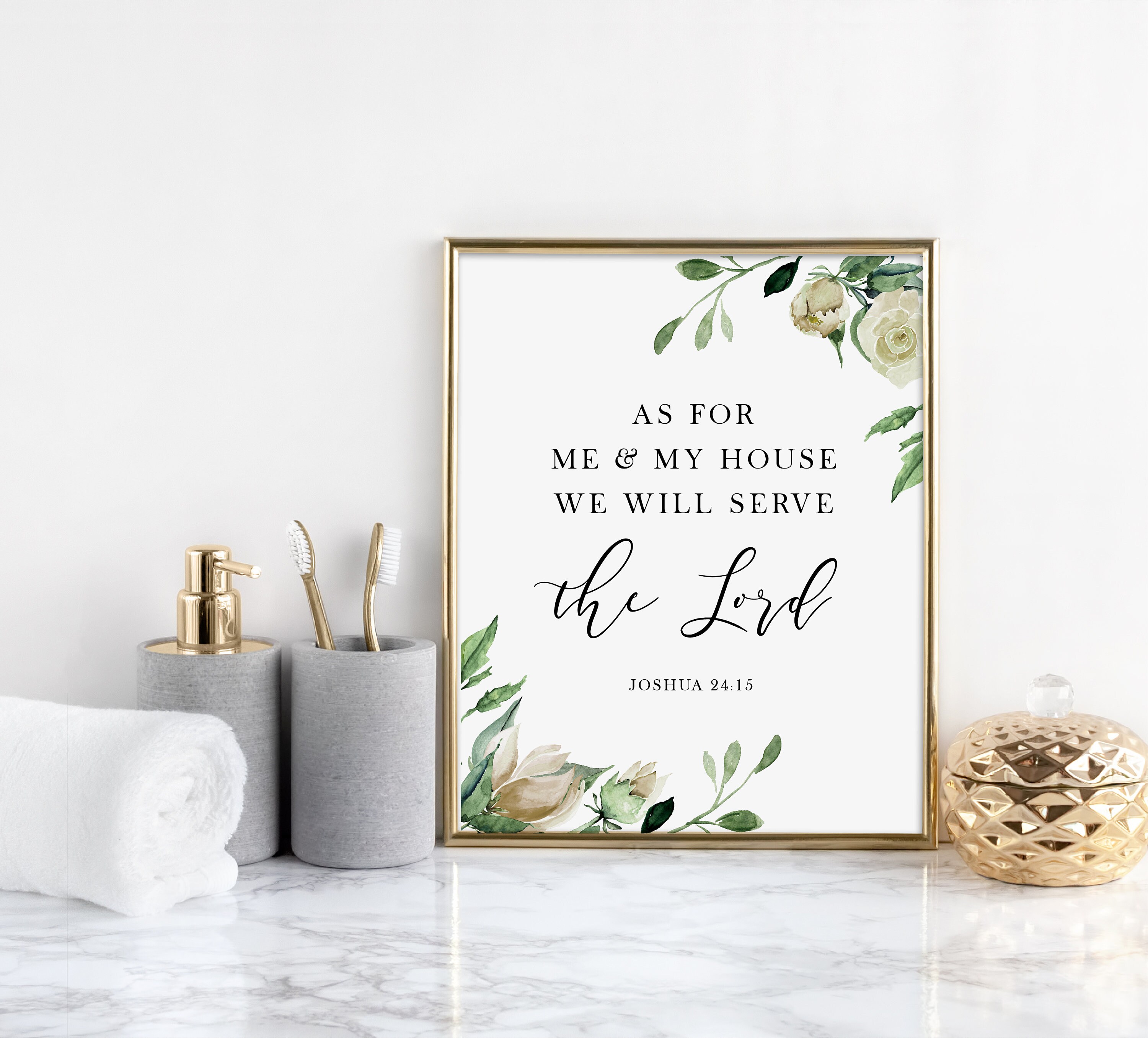 Joshua 24:15 We Willl Serve The Lord Bible Verse Wall Art | Etsy