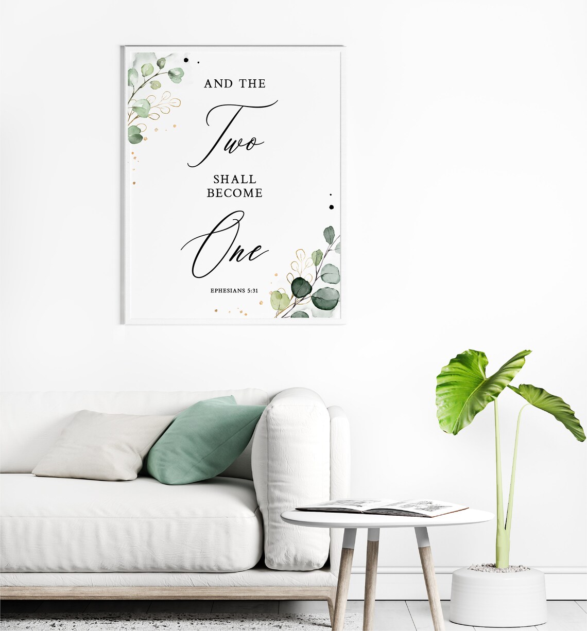 Ephesians 5:31 Two Shall Become One Bible Verse Printable Wall | Etsy
