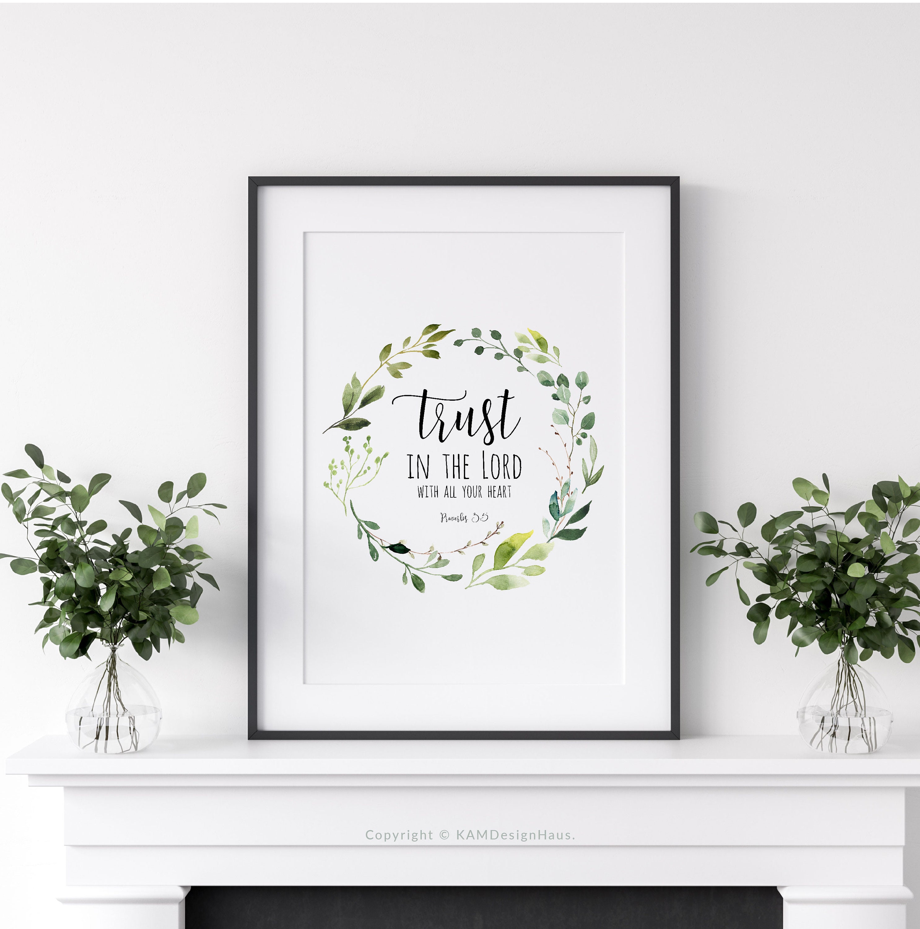 Proverbs 3:5 Trust In The Lord Bible Verse Wall Art Printable | Etsy