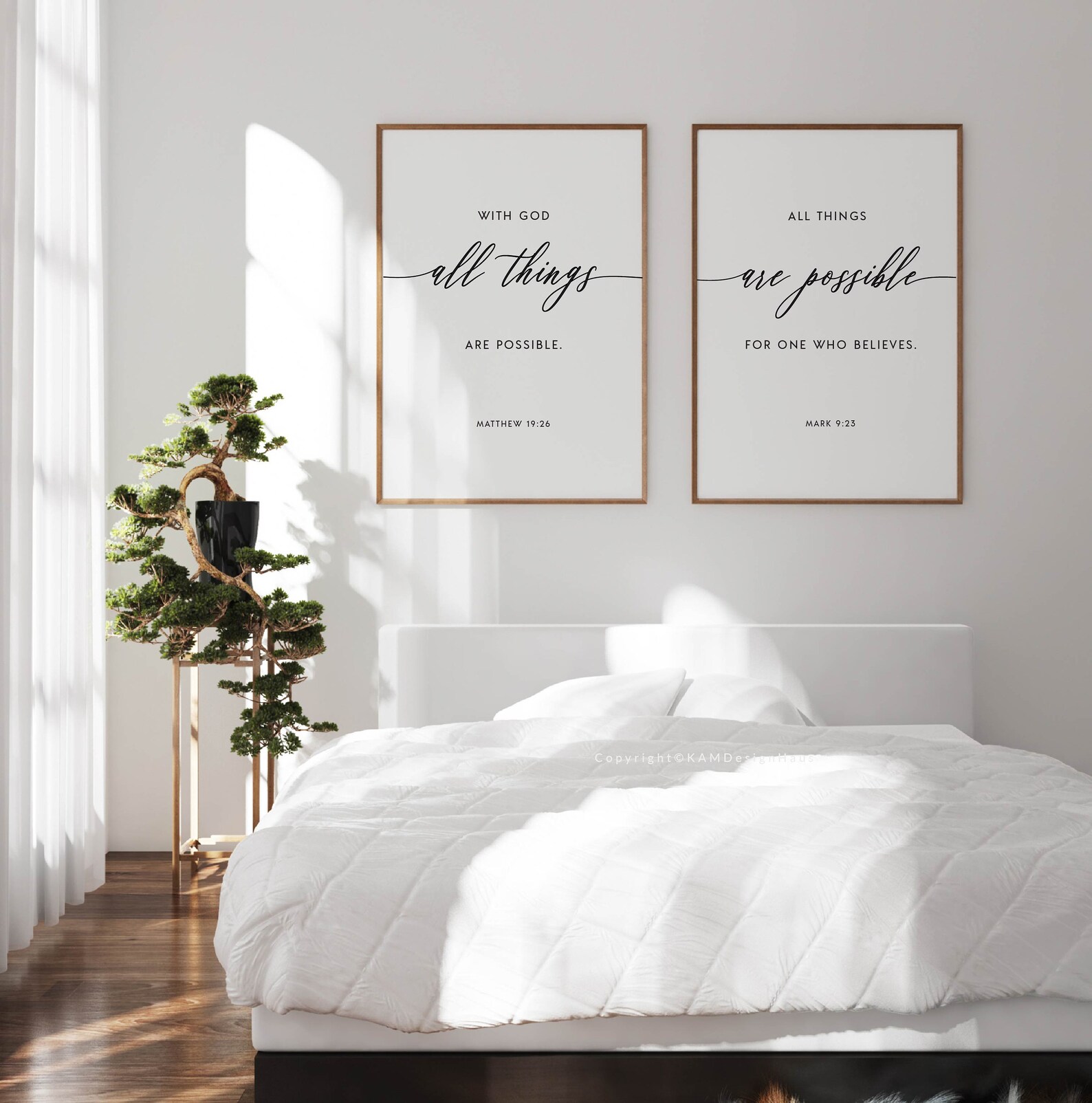 Matthew 19:26 With God Bible Verse Printable Wall Art Set of - Etsy