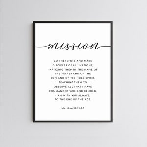 Matthew 28:19-20 Scripture Wall Art, Printable Wall Art, Bible Verse ...