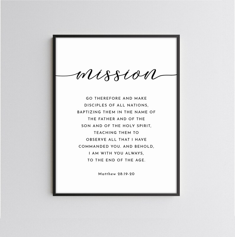 Matthew 28:19-20 Scripture Wall Art, Printable Wall Art, Bible Verse ...
