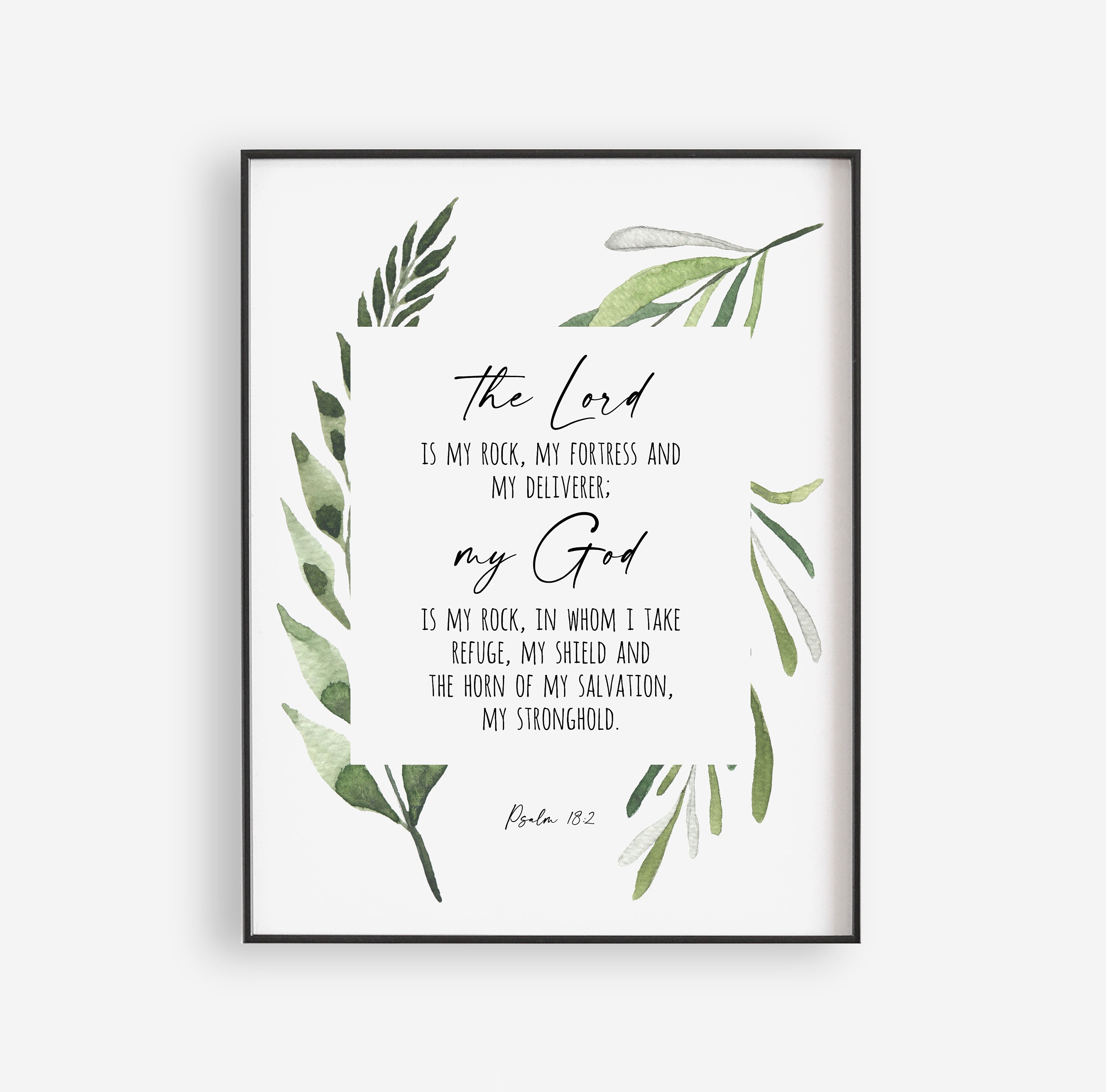 Psalm 18:2 the Lord is My Rock Bible Verse Wall Art Printable - Etsy