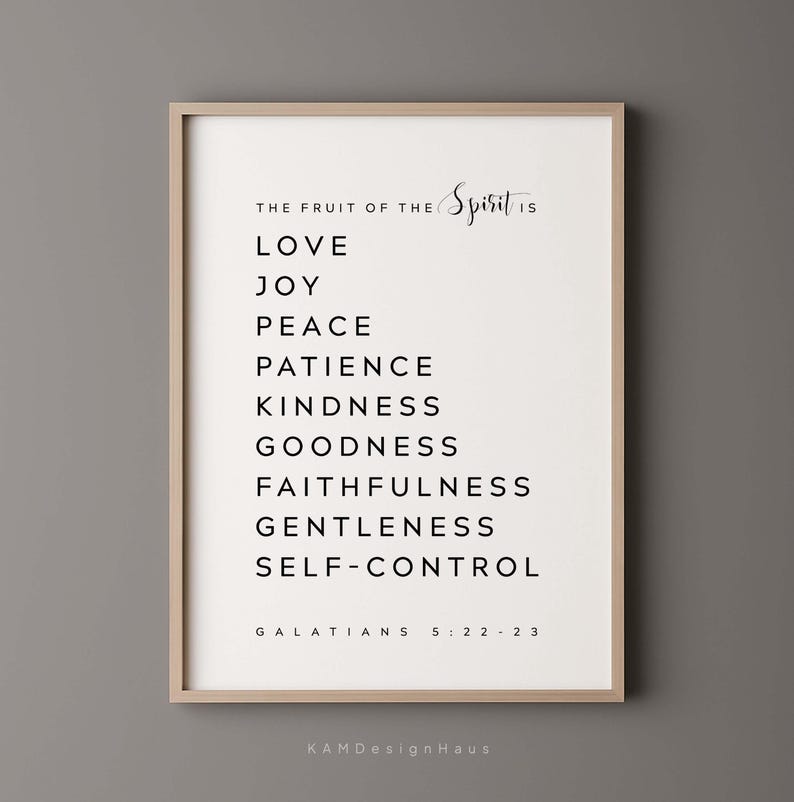 Galatians 5:22-23 Bible Verse Printable Wall Art, Fruit of the Spirit ...