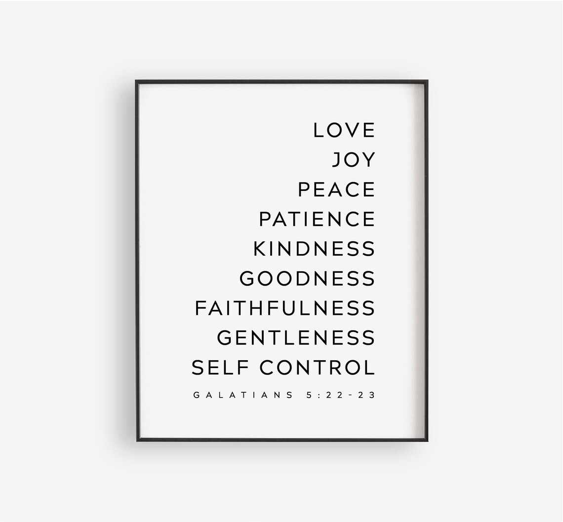 Galatians 5:22-23 Bible Verse Printable Wall Art Fruit of the - Etsy