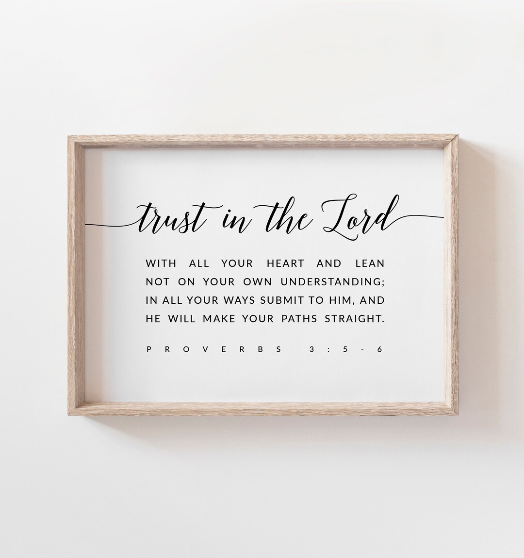 Proverbs 3:5-6 Trust in the Lord Bible Verse Printable Wall Art ...