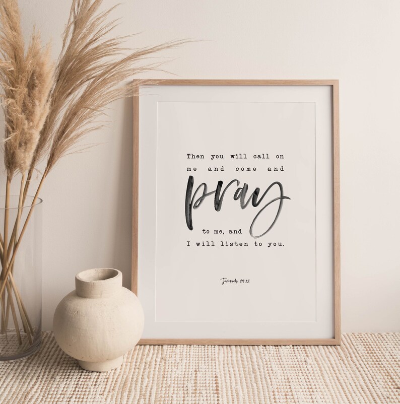 Jeremiah 29:12 Pray Bible Verse Wall Art Scripture Print - Etsy