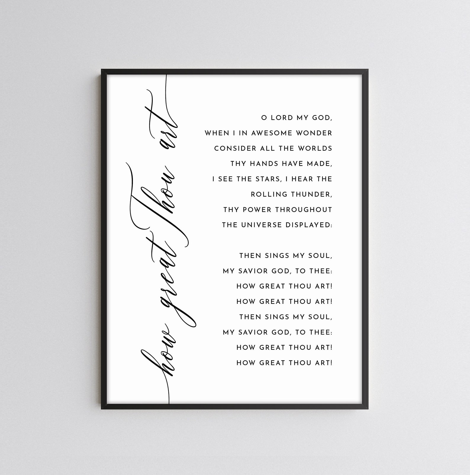 How Great Thou Art Printable Wall Art Christian Quote Digital | Etsy