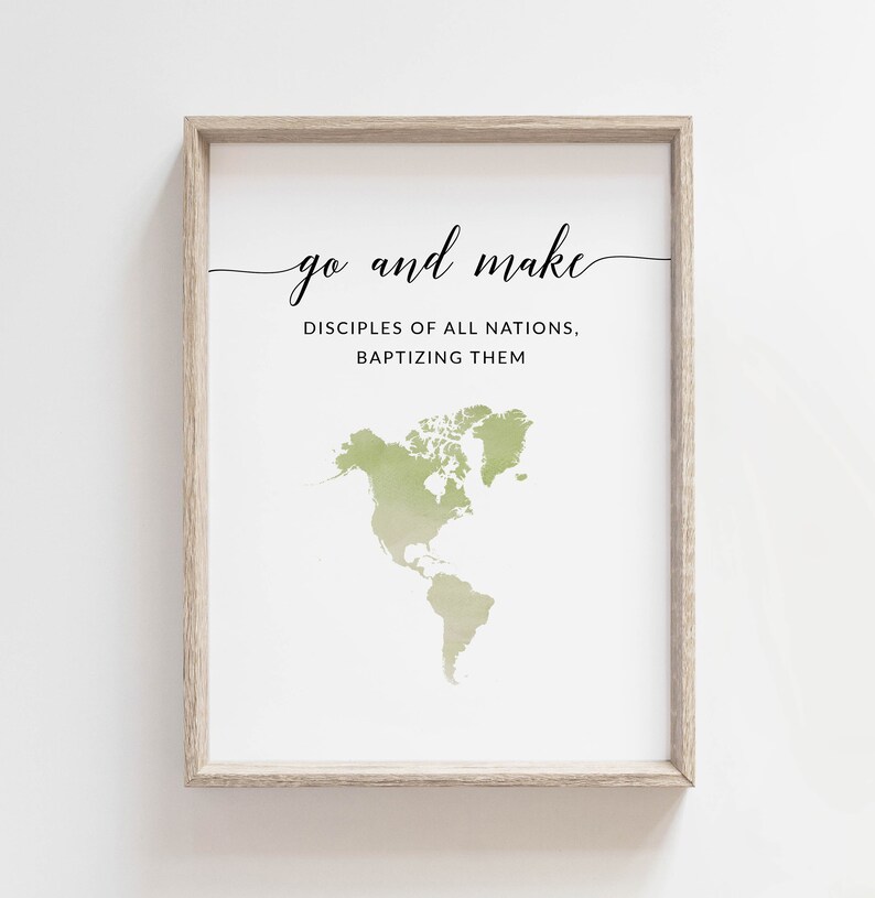 Matthew 28:19 Go and Make Disciples Bible Verse Wall Art, Set of 2 ...