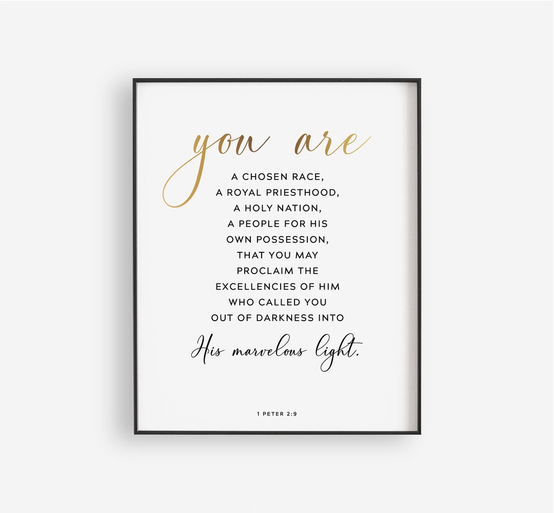 1 Peter 2:9 Bible Verse Printable Wall Art Bible Verse Poster - Etsy