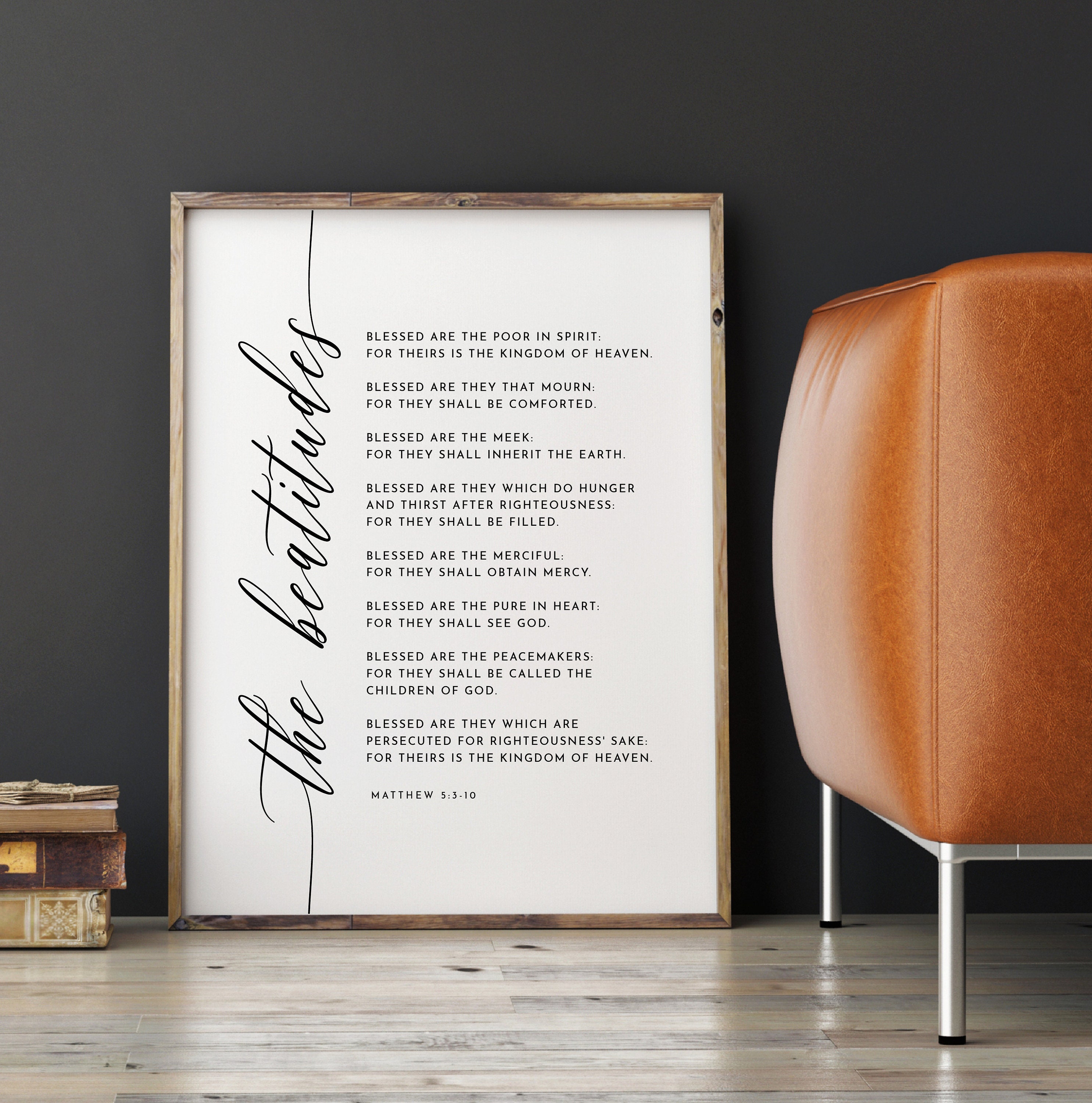 The Beatitudes Matthew 5:3-10 KJV Bible Verse Wall Art Bible | Etsy