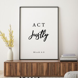 Micah 6:8 Act Justly Love Mercy Bible Verse Printable Wall - Etsy