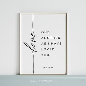 John 13:34 Love One Another Bible Verse Printable Wall Art, Christian ...