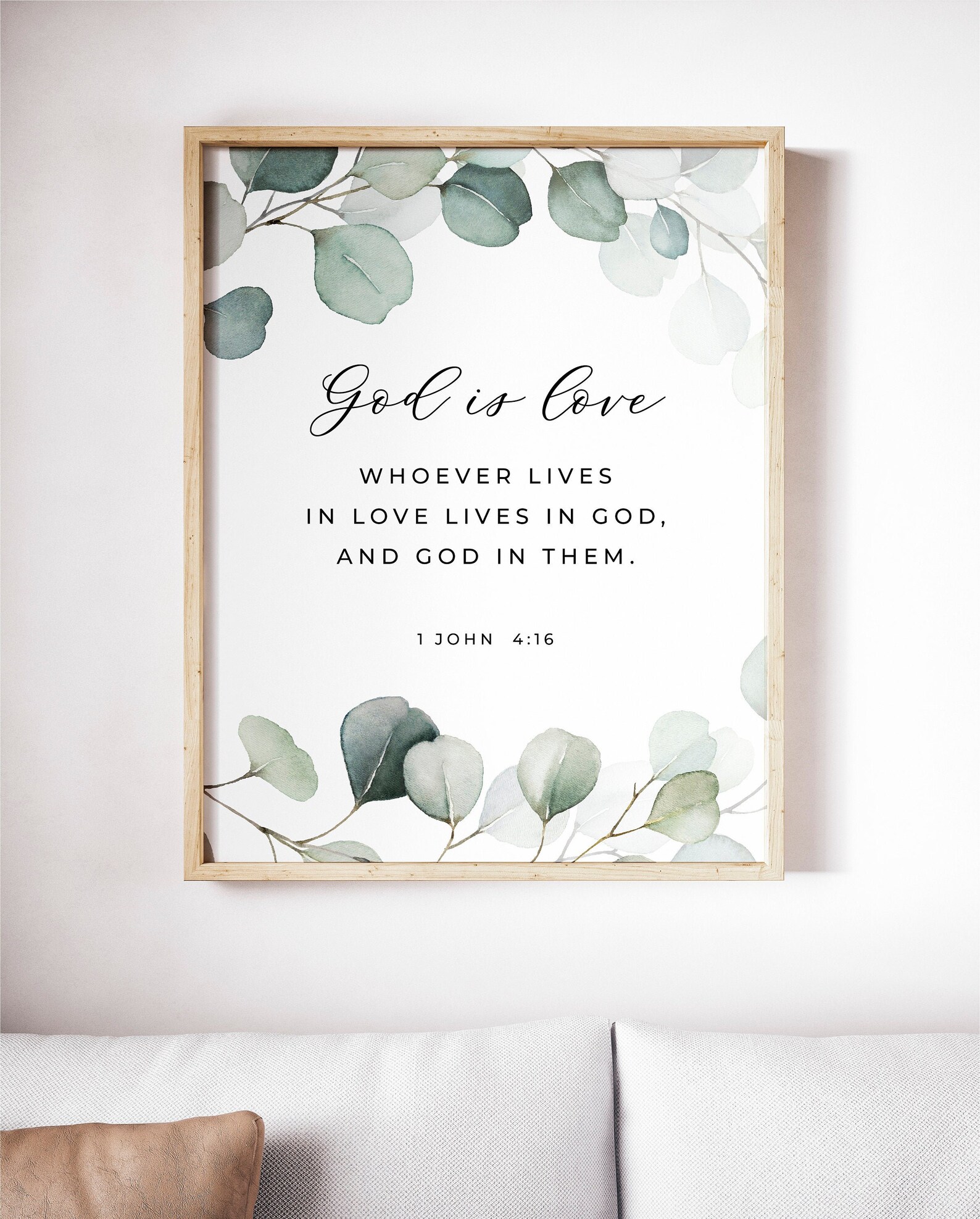 1 John 4:16 God is Love Bible Verse Wall Art Downloadable - Etsy