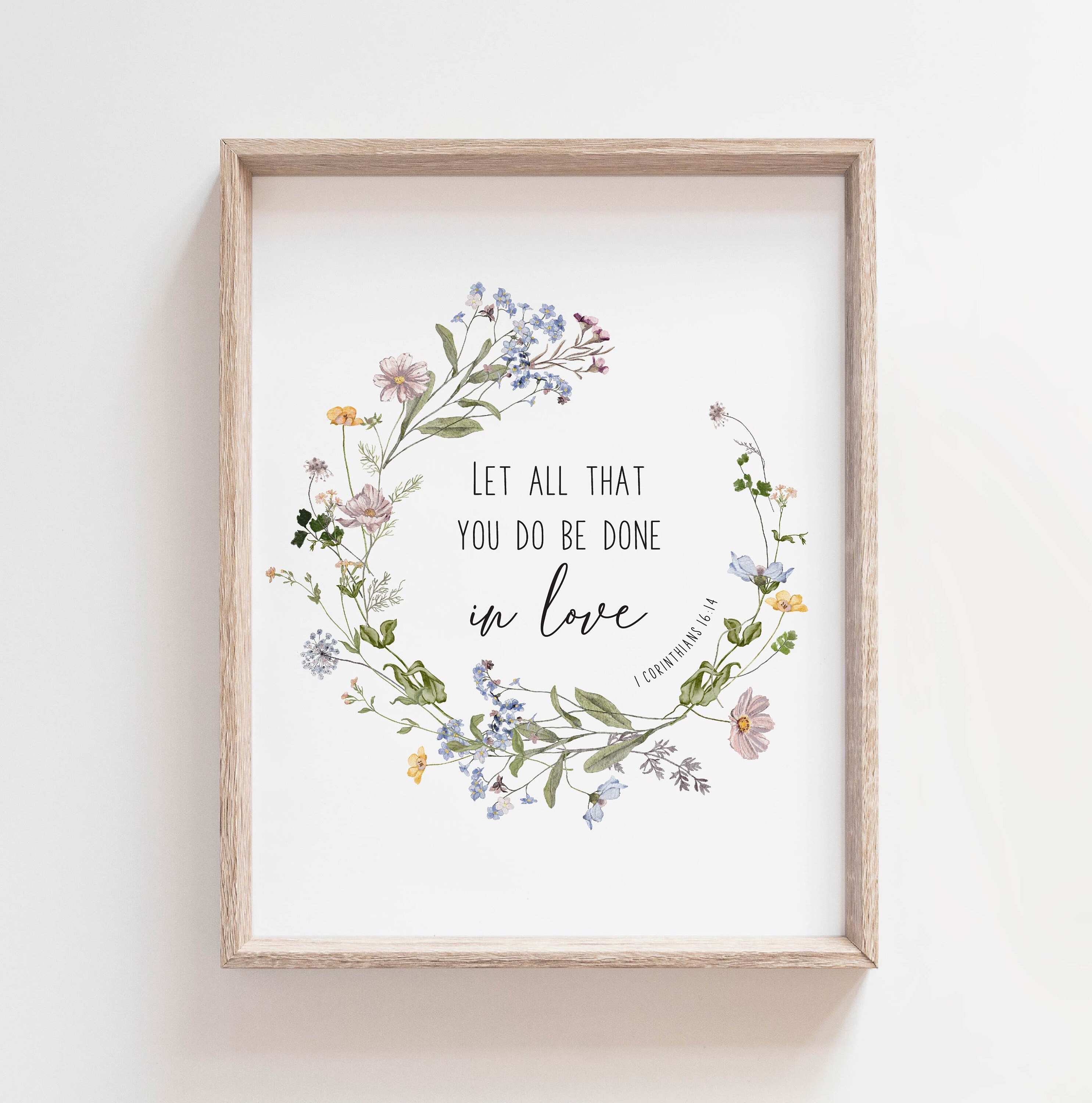 1 Corinthians 16:14 Bible Verse Wall Art Wreath Printable - Etsy