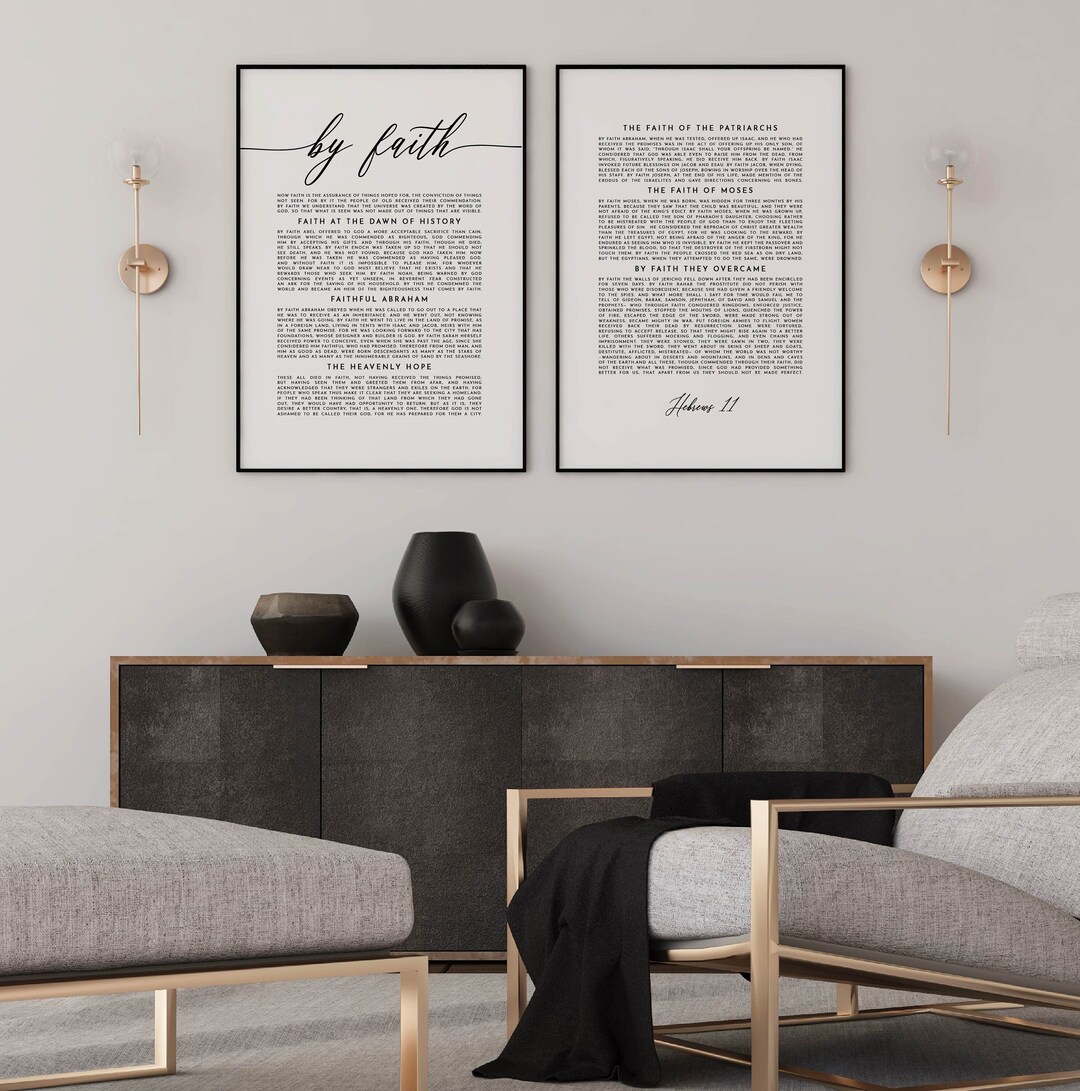 Hebrews 11 by Faith Scripture Wall Art, Printable Wall Art, Bible Verse ...