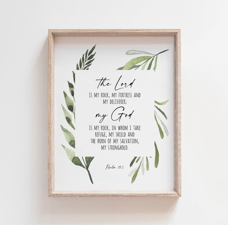 Psalm 18:2 the Lord is My Rock Bible Verse Wall Art Printable - Etsy