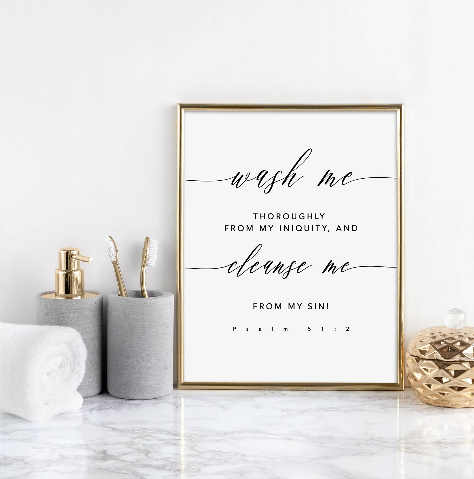 Psalm 51:2 ESV Wash Me Cleanse Me Scripture Wall Art - Etsy