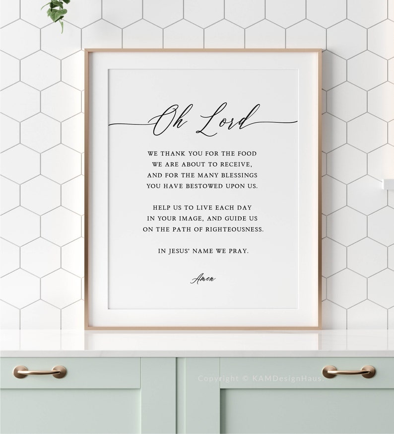 Prayer Before Meals Christian Printable Wall Art Dining Room | Etsy