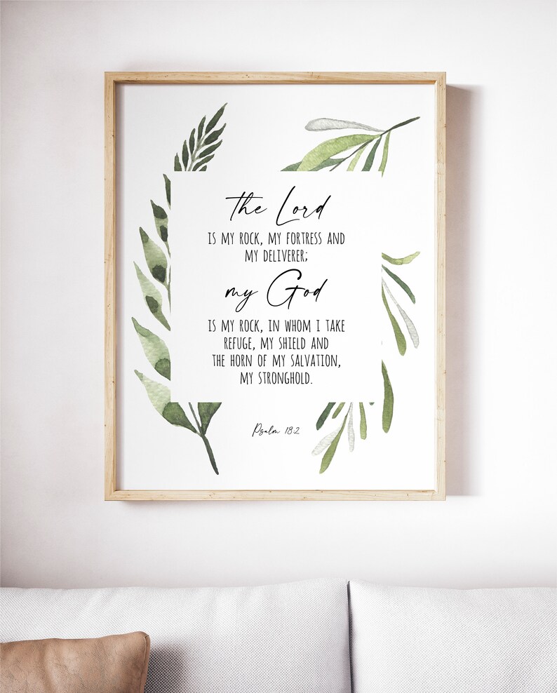 Psalm 18:2 The Lord Is My Rock Bible Verse Wall Art Printable | Etsy