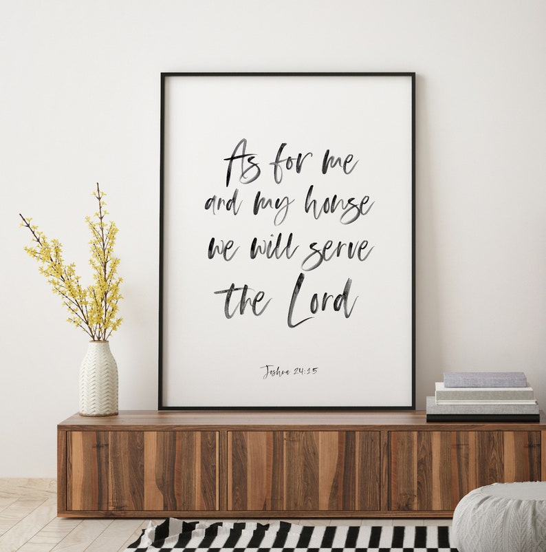 Joshua 24:15 We Will Serve the Lord Bible Verse Wall Art - Etsy
