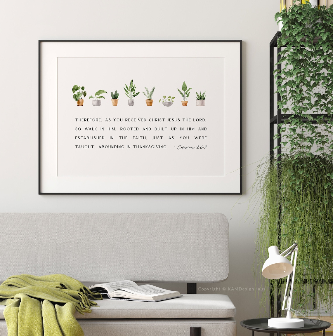 Colossians 2:6-7 ESV Bible Verse Wall Art Scripture Print | Etsy