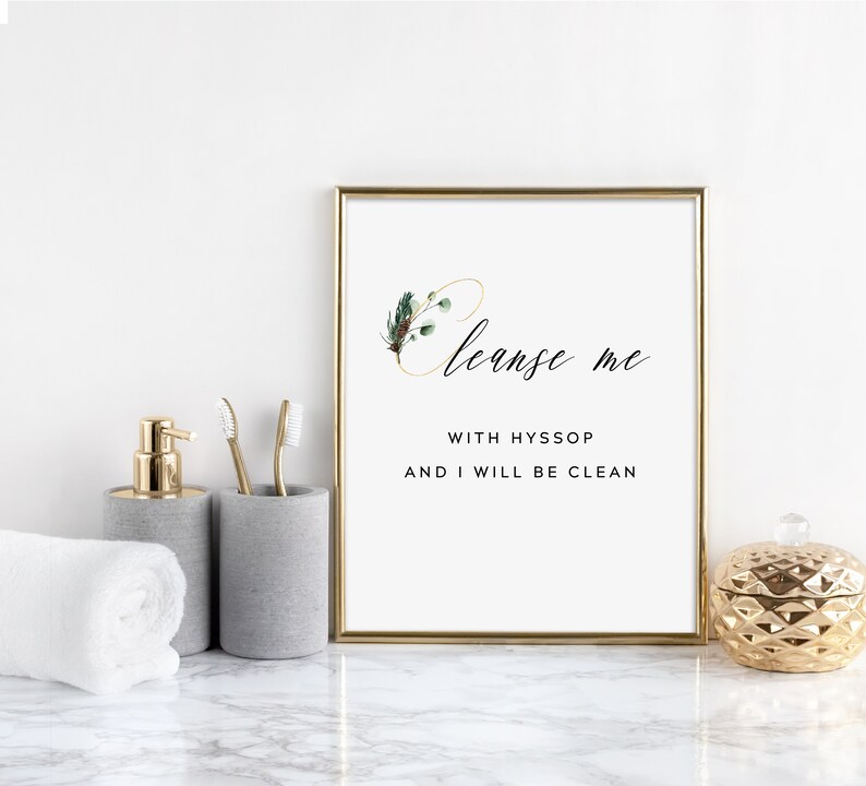 Psalm 51:7 Cleanse Me Wash Me Bible Verse Wall Art | Etsy