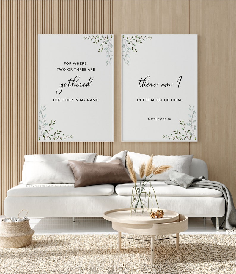 Matthew 18:20 KJV Bible Verse Printable Wall Art Dining Room - Etsy