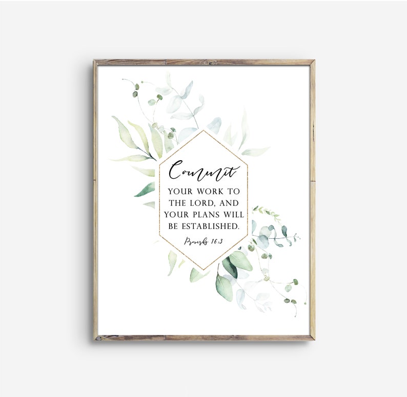 Proverbs 16:3 Commit Your Work To The Lord Bible Verse | Etsy