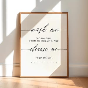Psalm 51:2 ESV Wash Me Cleanse Me Scripture Wall Art, Printable Wall ...