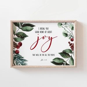 Set of 10 Christmas Scripture Printables, Christmas Downloadable Prints ...