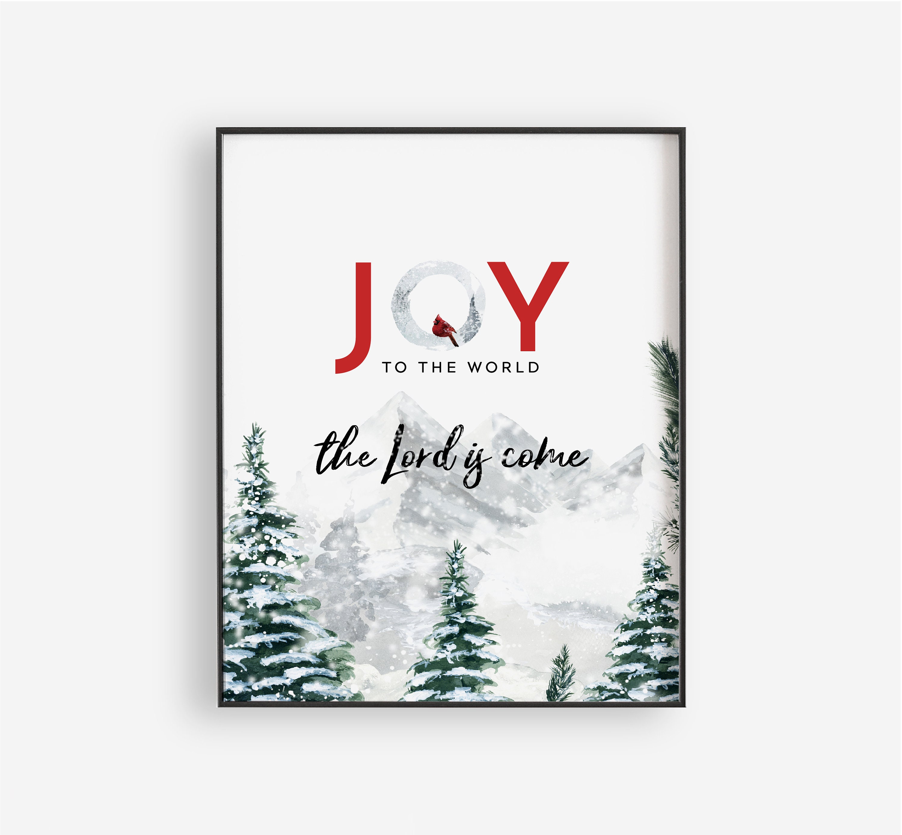 Joy To The World White Christmas Printable Wall Art Christmas | Etsy