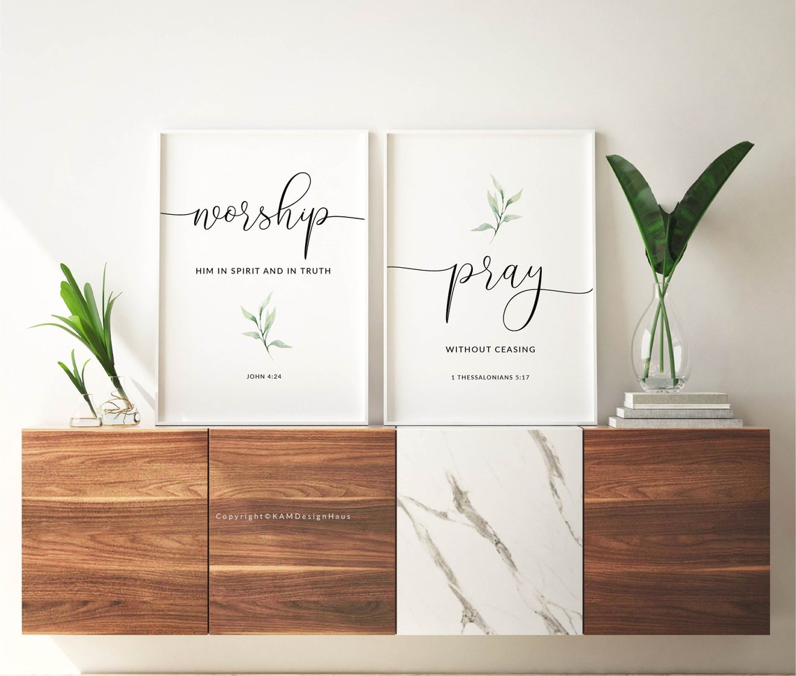 John 4:24 Worship Him Bible Verse Wall Art Printable Wall - Etsy