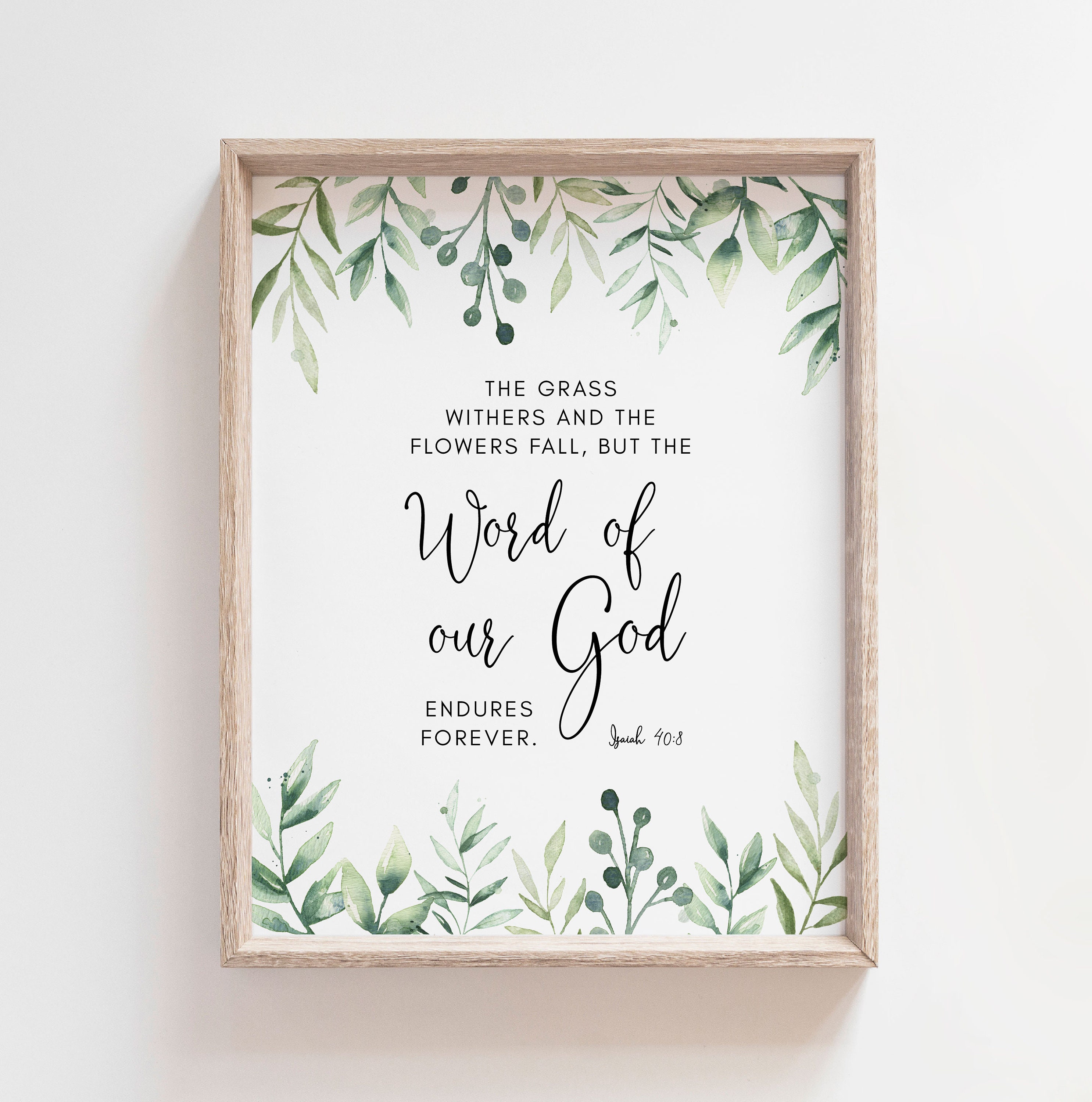 Isaiah 40:8 the Word of God Bible Verse Wall Art Scripture - Etsy
