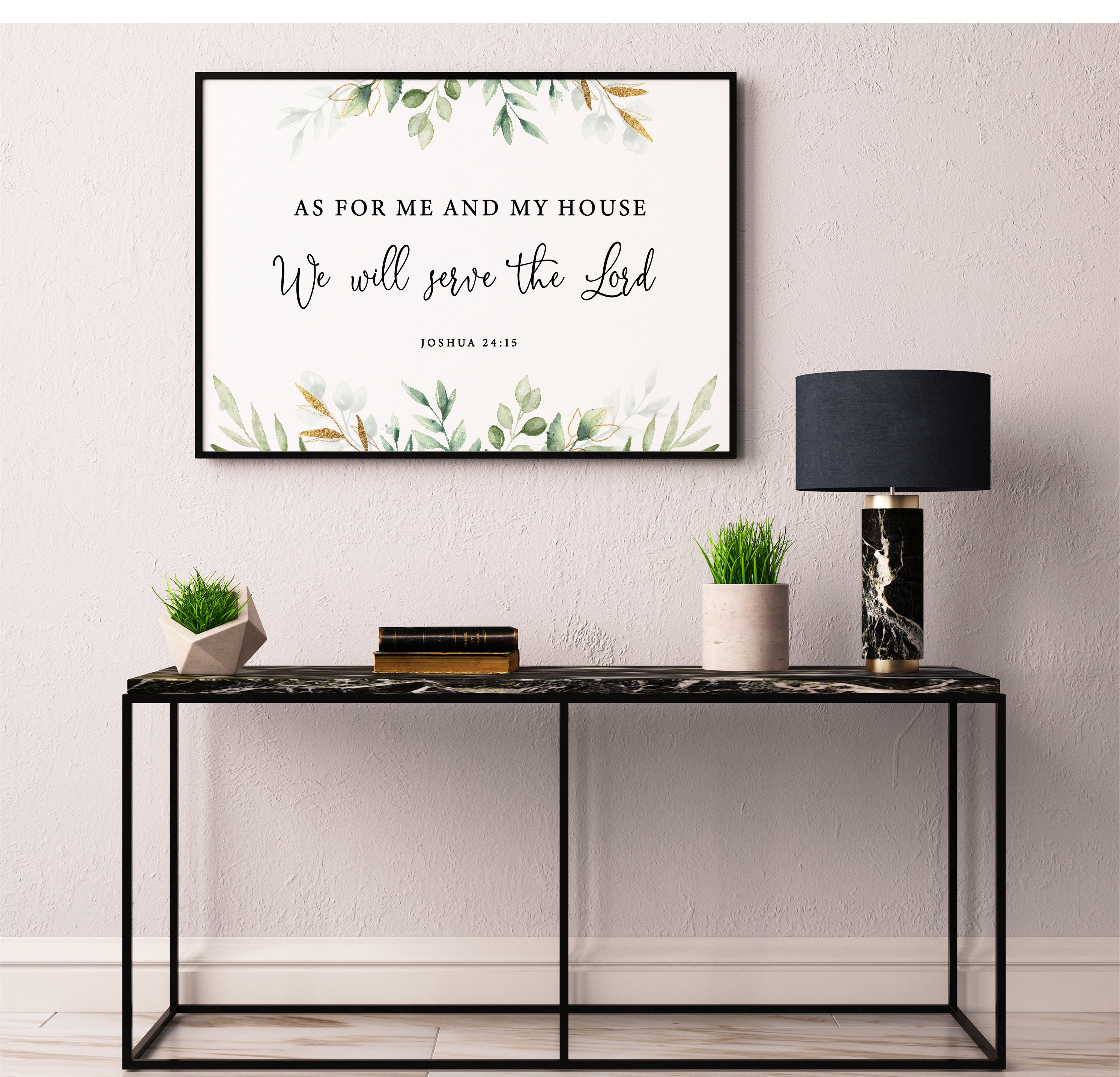 Joshua 24:15 We Will Serve the Lord Bible Verse Wall Art | Etsy