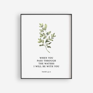 Isaiah 43:2 Bible Verse Wall Art, Printable Wall Art, Scripture Digital ...