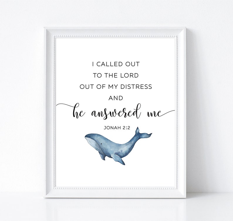 Jonah 2:2 Wall Art Bible Verse Wall Art He Answered Me Wall | Etsy