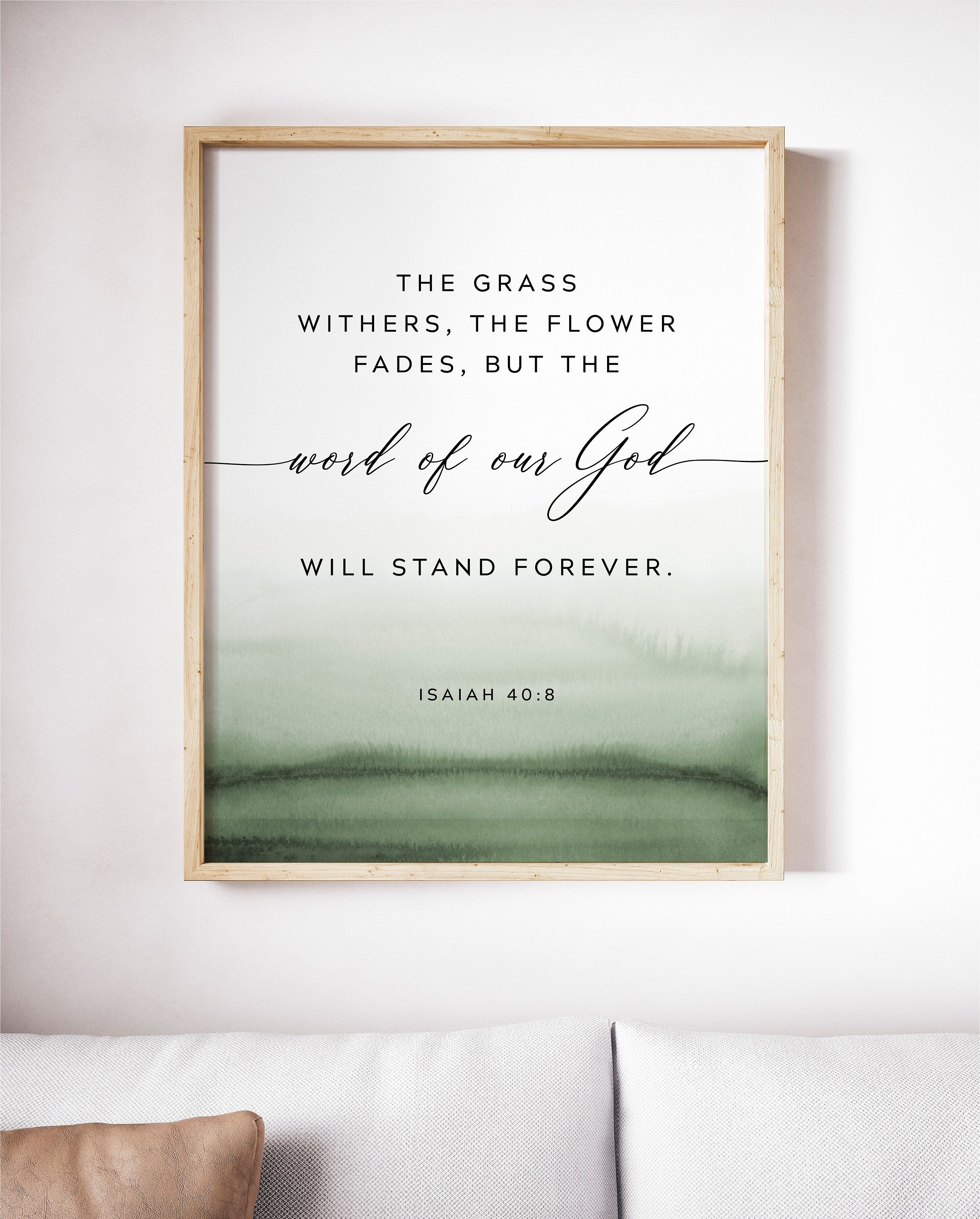 Isaiah 40:8 The Grass Withers Bible Verse Wall Art Printable | Etsy