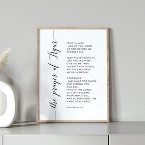 The Prayer of Agur Proverbs 30:7-9 Bible Verse Wall Art, Printable Wall ...