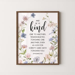 Ephesians 4:32 KJV Bible Verse Wall Art, Printable Wall Art, Floral ...