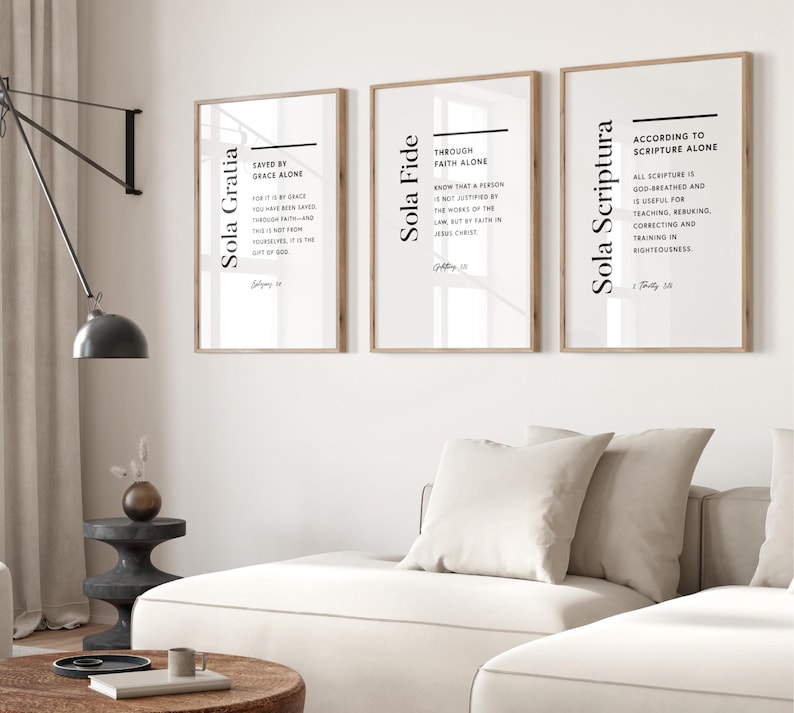The 5 Solas Wall Art, Scripture Printable Wall Art, Christian Digital ...