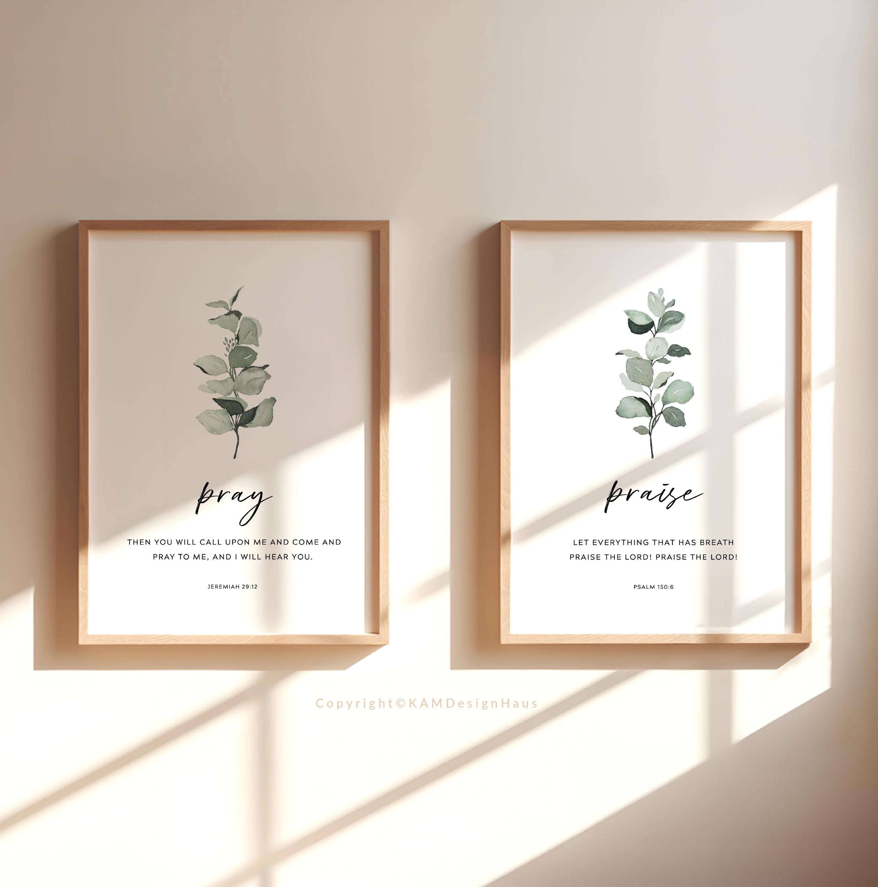 John 4:24 Set of 3 Praise Worship Bible Verse Wall Art, Set of 3 ...