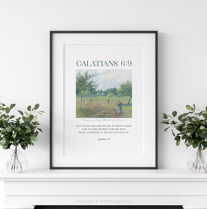 Galatians 6:9 Bible Verse Painting Art, Printable Wall Art, Classical ...