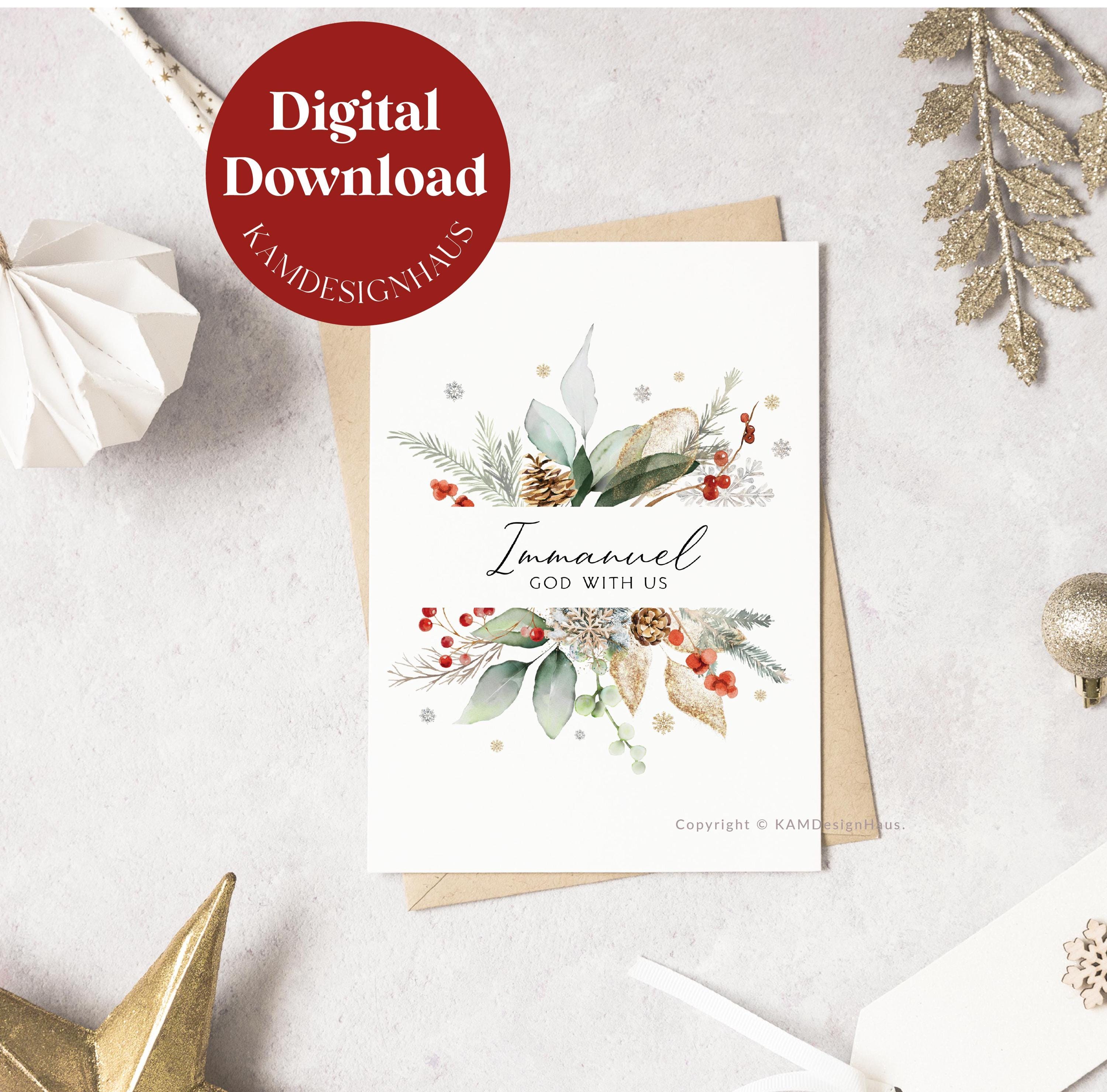 Immanuel Christmas Wall Art, Christian Printable Decor, Christian ...