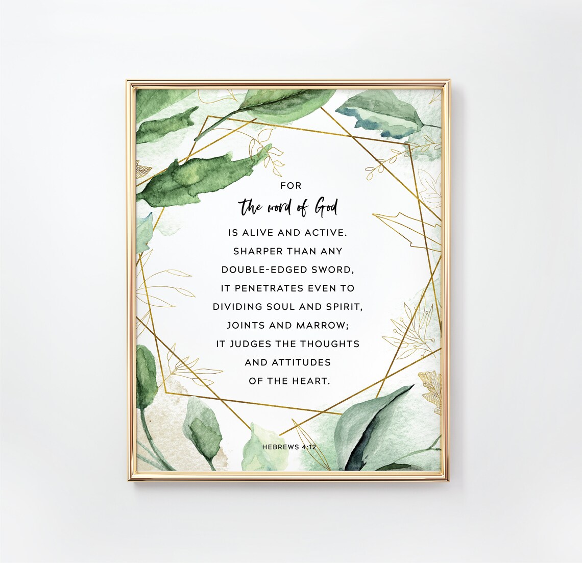Hebrews 4:12 the Word of God Bible Verse Printable Wall Art - Etsy