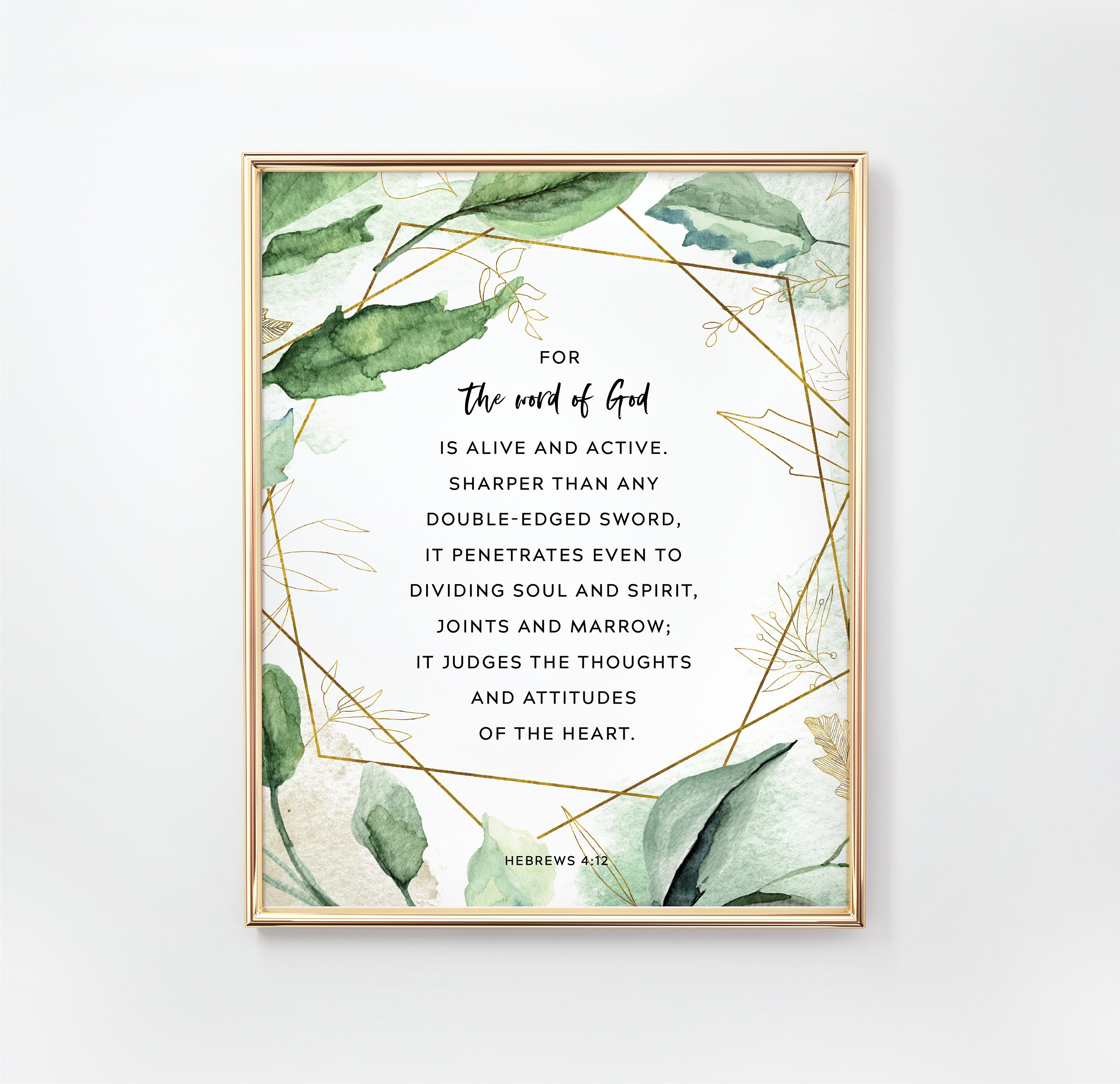 Hebrews 4:12 the Word of God Bible Verse Printable Wall Art - Etsy